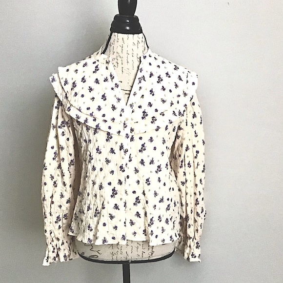 Zara | Tops | Zara Ruffle Blouse Floral Print New With Tag | Poshmark